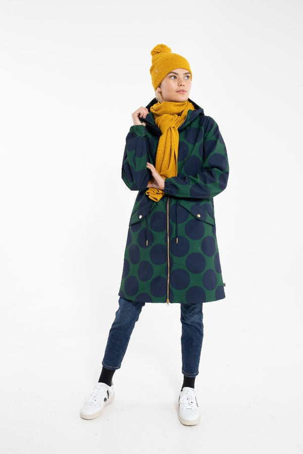 Danefae Softshell Raincoat Ladies Green Blue Dot Marianne ...