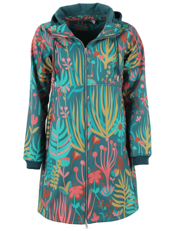 Danefae Softshell Regenjas Dames Daneline Walkabout Blauw Groen Print ...
