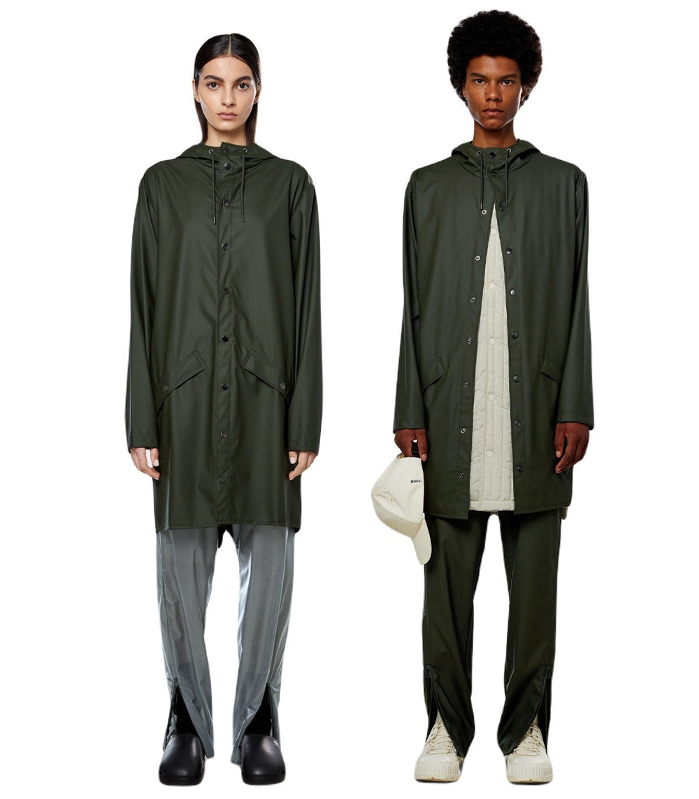 RAINS long jacket Green. Raincoat from the RAINS brand. – Hip in de Regen